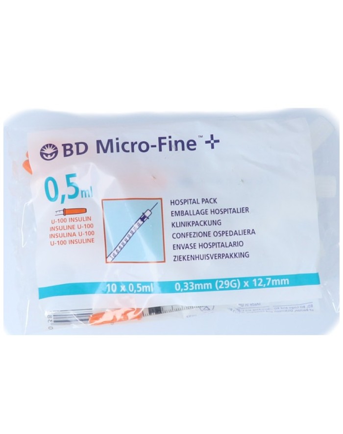 BD Micro-Fine Syringe 0.5 ml 0.33x12.7mm 29G 10 Units