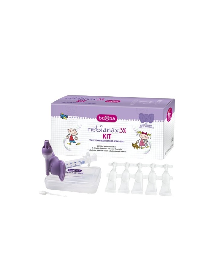 Buona Nebianax 3% Spray-Sol Nasal Nebulizer Kit + 20 Single-Dose Vials 5 ml