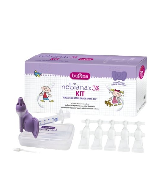 Buona Nebianax 3% Spray-Sol Nasal Nebulizer Kit + 20 Single-Dose Vials 5 ml